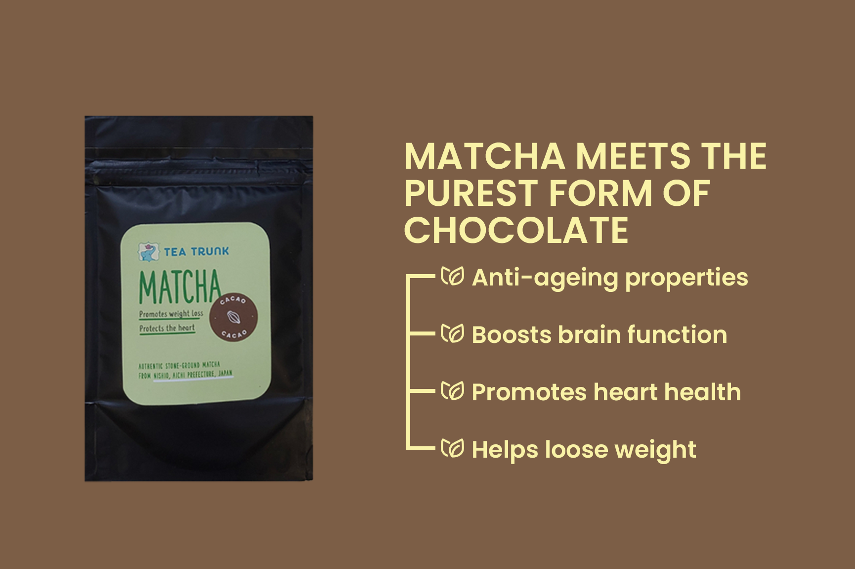 Cacao Matcha Green Tea | Energizing Chocolate Matcha Blend – Tea Trunk